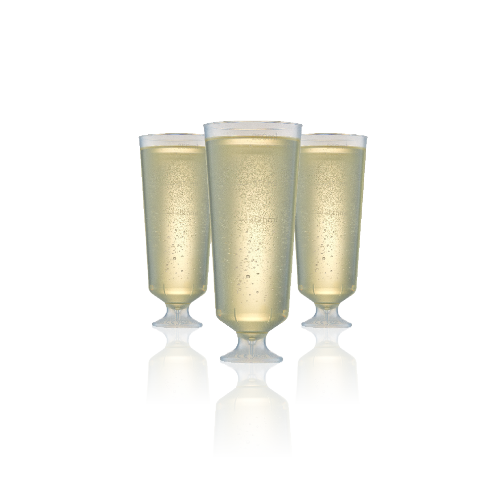 Stackable Reusable Champagne Flutes | Shatterproof | Unbranded